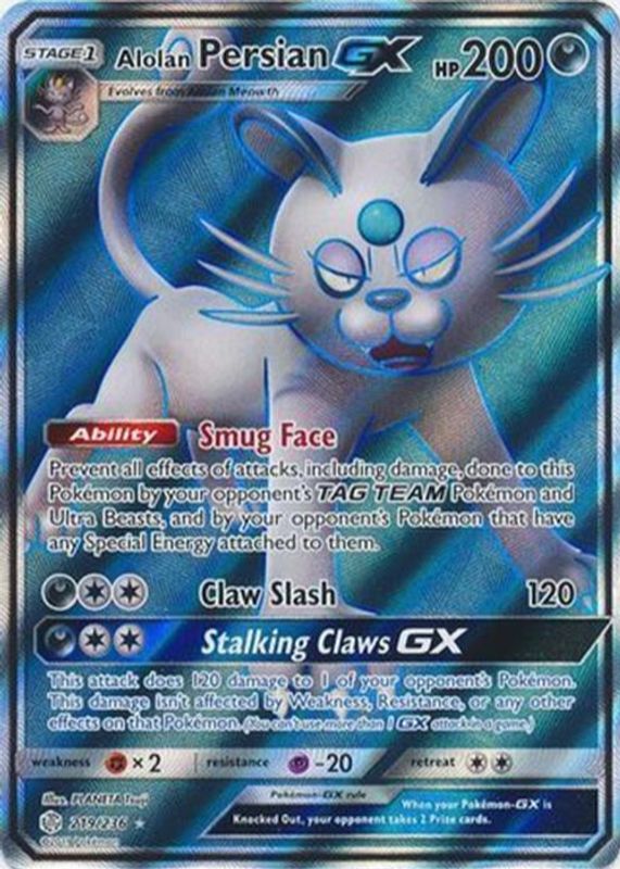 Alolan Persian GX 2019 Sun & Moon: Cosmic Eclipse #219/236 Holo (Full Art) Price Guide - Sports ...
